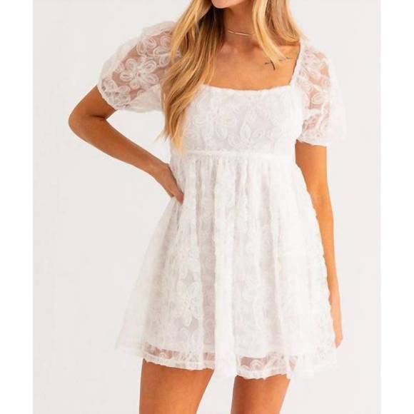 Le Lis | Dresses | New Le Lis Short Sleeve Mini Dress In White | Poshmark
